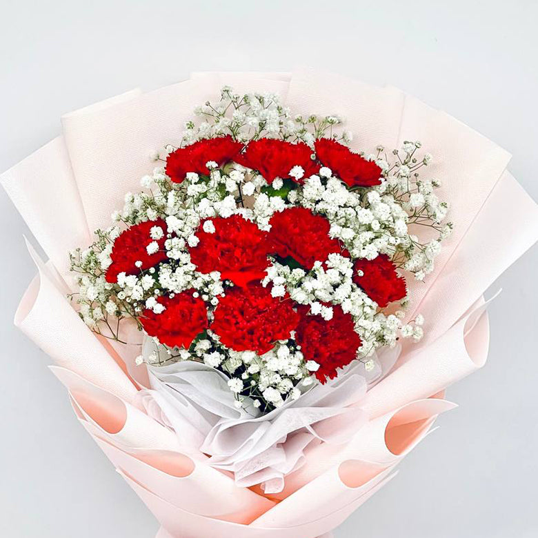 ISABELLA Red Carnations Bouquet | Mother's Day Flowers | Heva Gifts ...