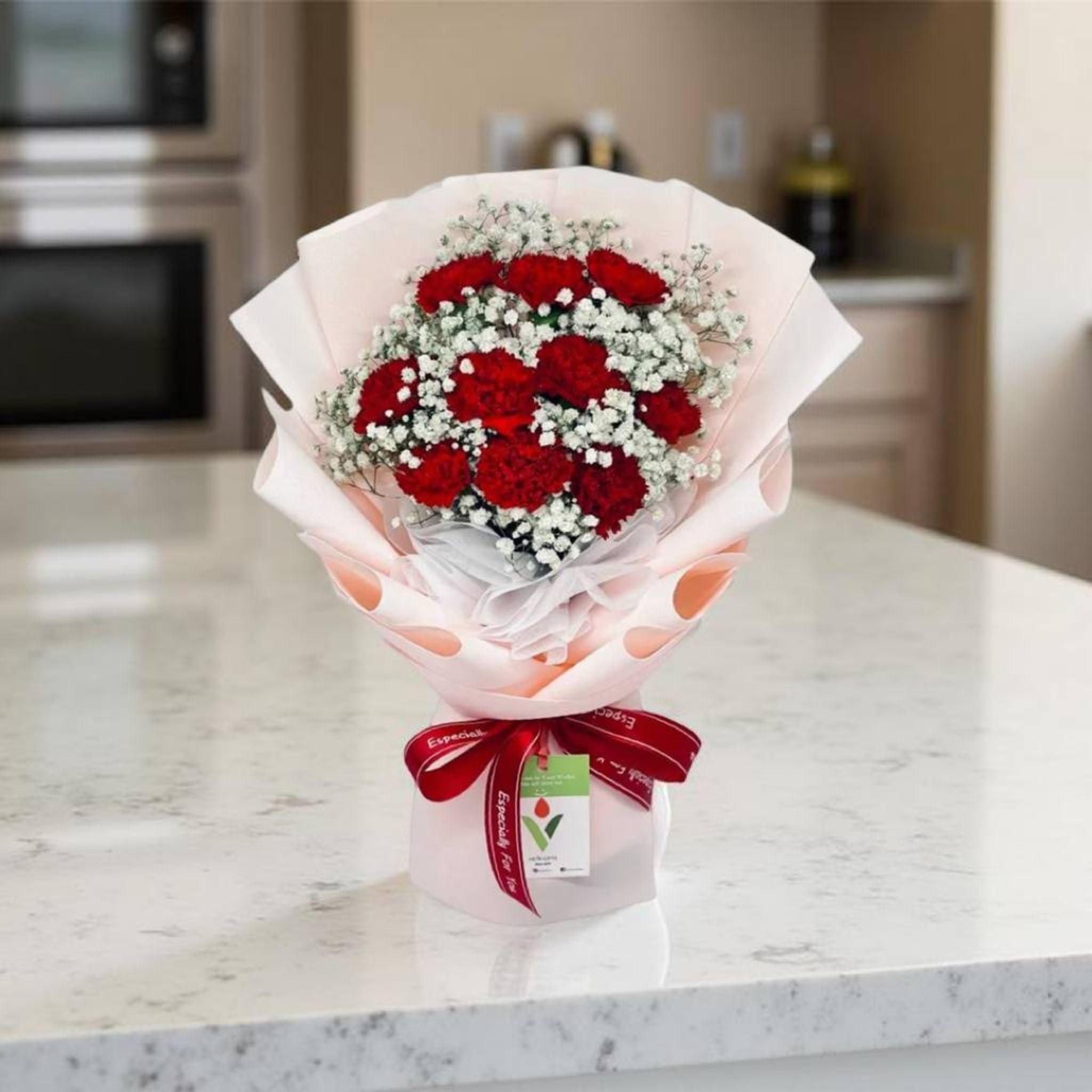 ISABELLA Red Carnations Bouquet | Mother's Day Flowers | Heva Gifts ...